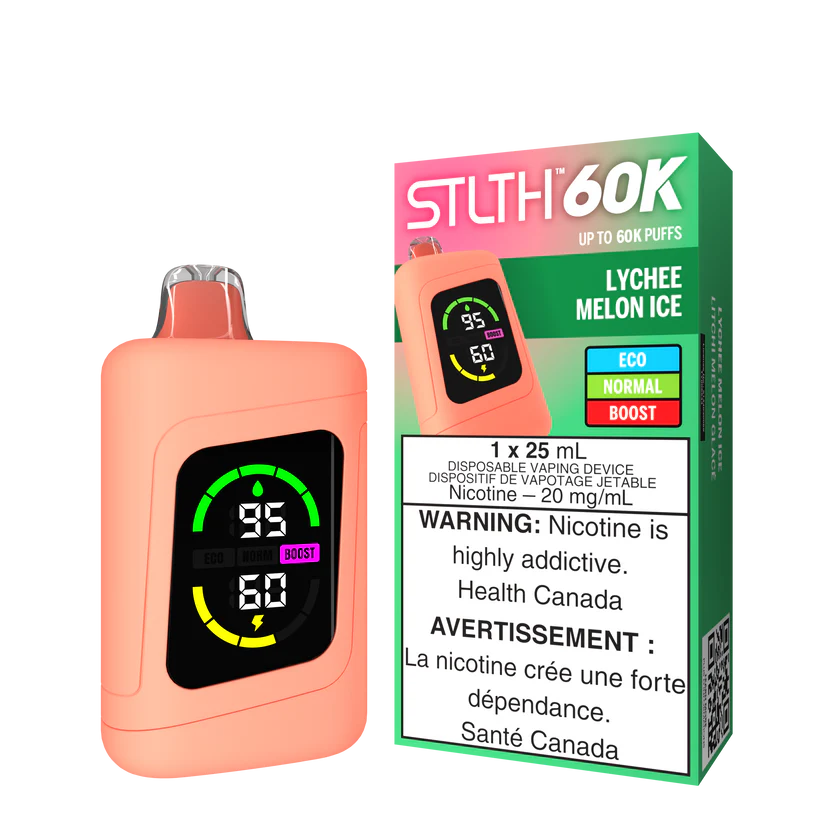 Stlth 60k lychee melon ice - Vape Wôlinak