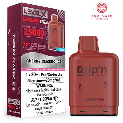 Drip'n Level X Boost G2 25k Cherry Classic Ice - Vape Wôlinak