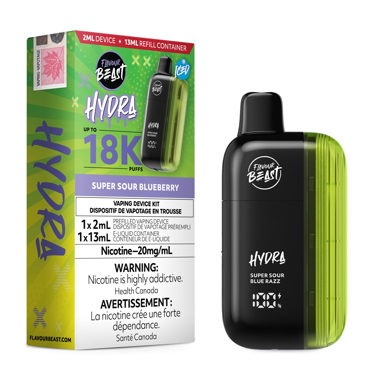 flavour beast hydra Super sour blueberry - Vape Wôlinak